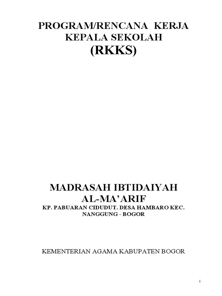 Program Kerja Kepala Sekolah Lengkap | PDF