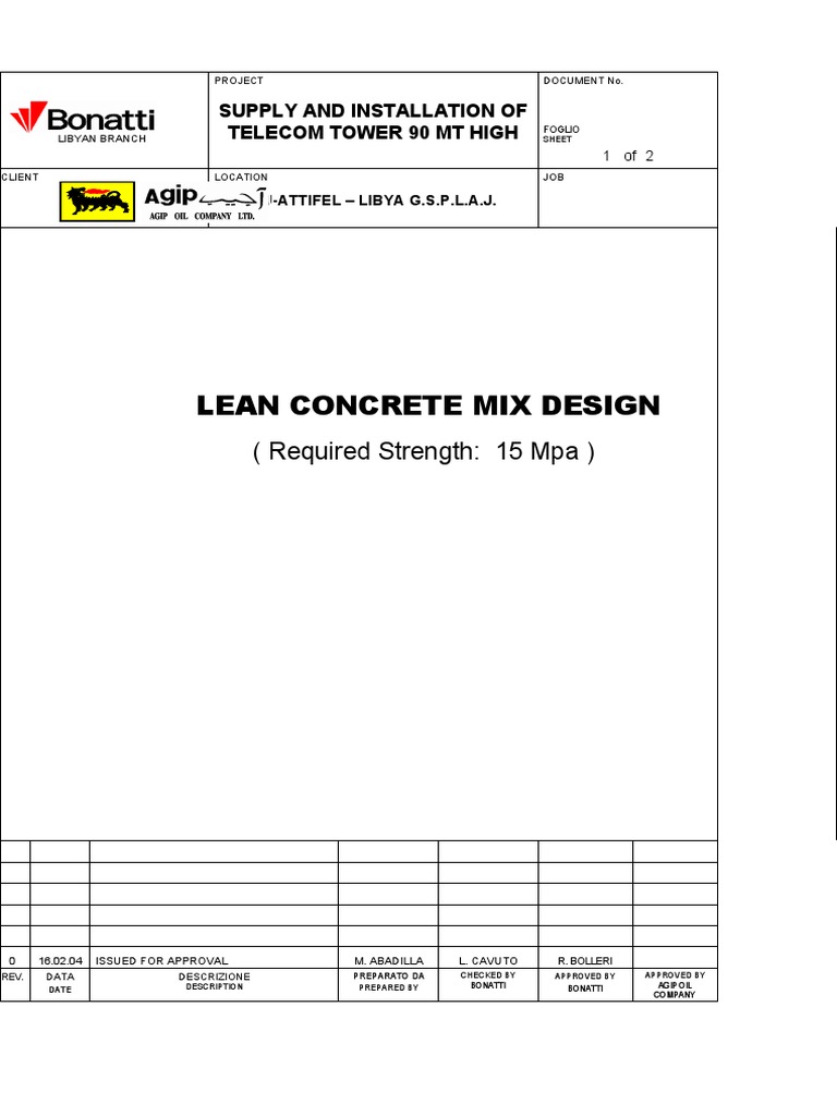 Lean Concrete Mix Design | PDF | Concrete | Building