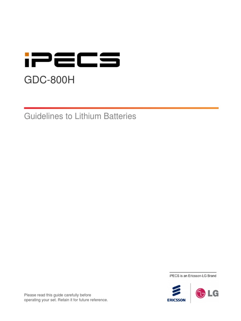 GDC - 800H - Guidelines To Lithium Batteries | PDF | Rechargeable ...