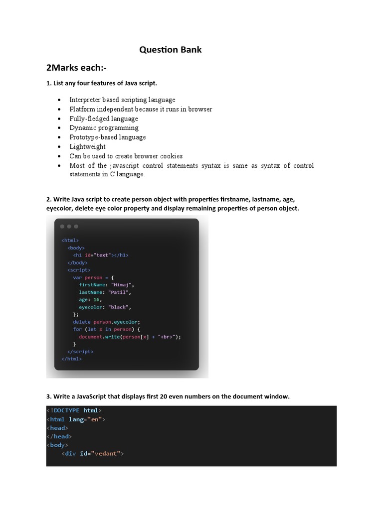 Question Bank Css | PDF | Java Script | Computer Programming