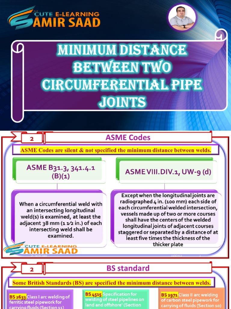 Minimum Distance Between Two Circonferenceial Pipe Joints | PDF