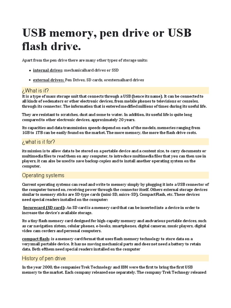 USB Memory | PDF | Usb Flash Drive | Computer Data Storage