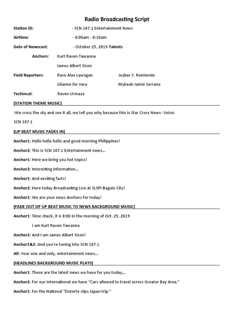 RB Script | PDF | Mass Media