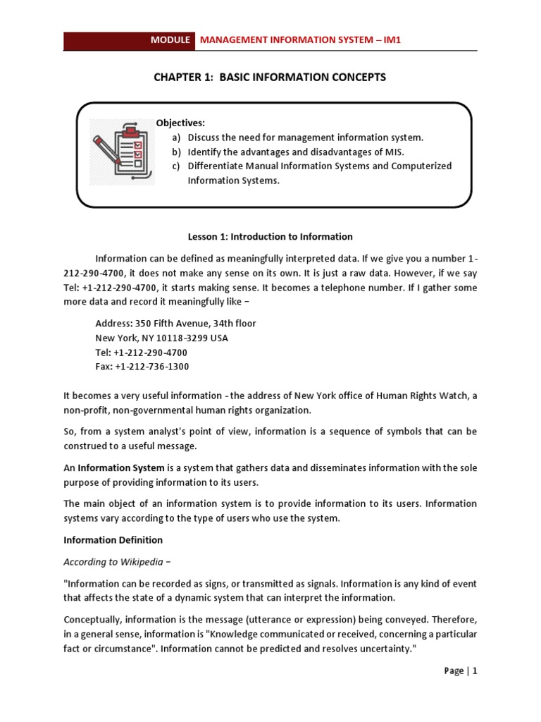 IM1_CHAPTER 1 | PDF | Information | Information System