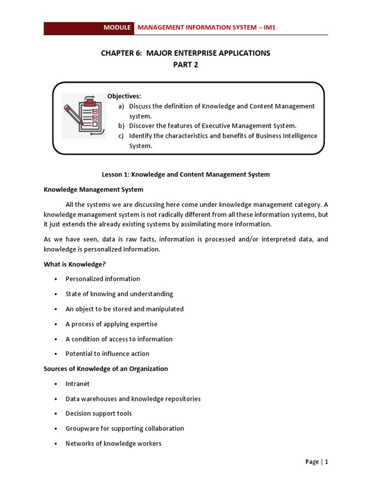 Im1 Chapter 6 Pdf Business Intelligence Knowledge Management