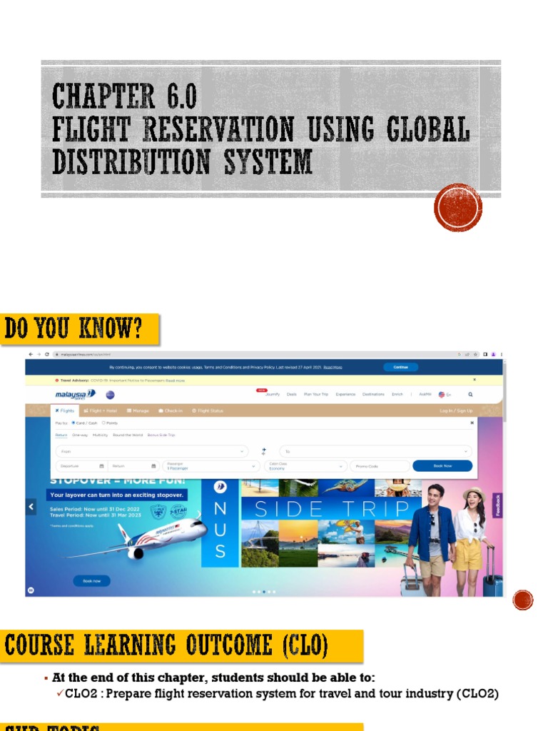 Chapter 6 - Flight Reservation Using Global Distribution System (GDS) | PDF