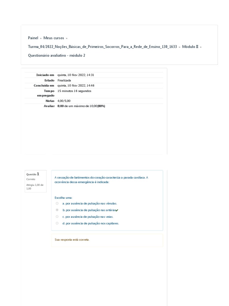 Questionário Avaliativo - Módulo 2 | PDF