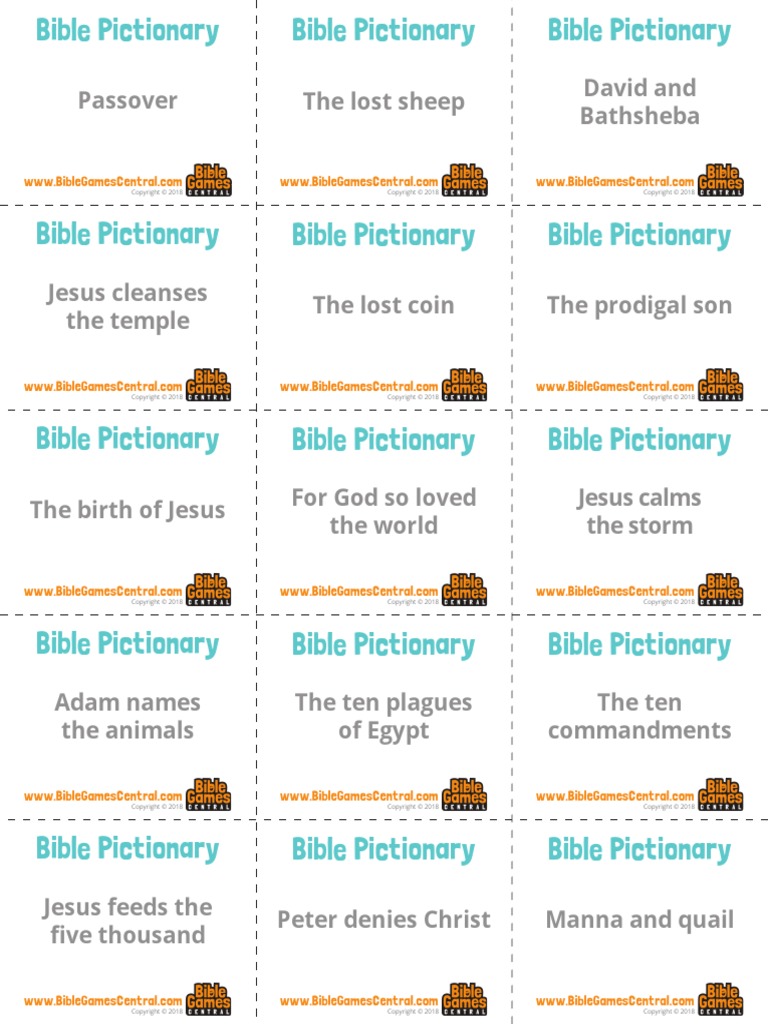Bible Pictionary Cards | PDF | Jesus | Shadrach, Meshach, And Abednego