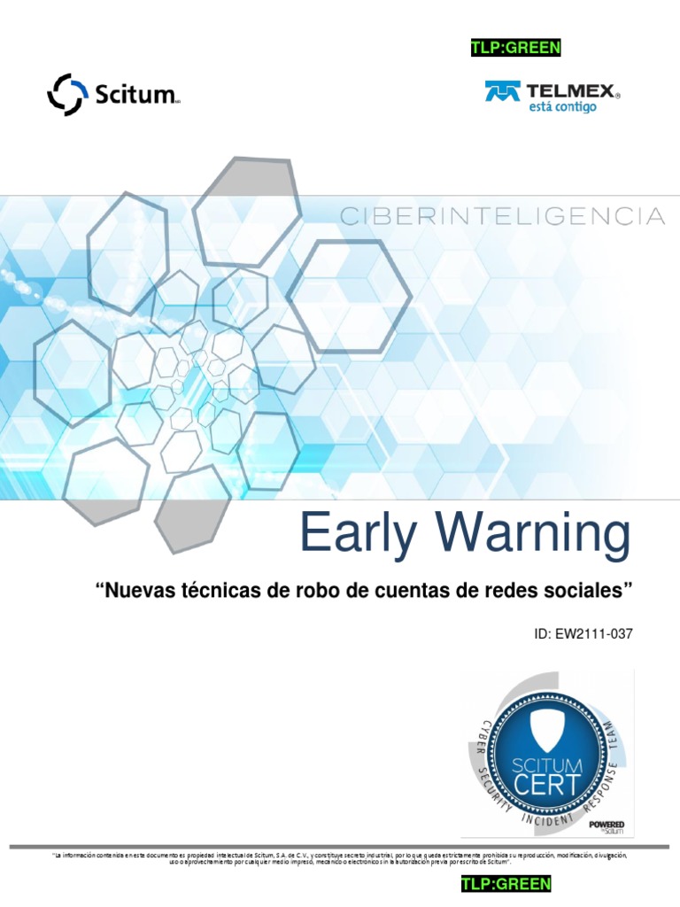 EW2111-037 Early Warning - Nuevas Técnicas de Robo de Cuentas de Redes ... EW2111-037 Early Warning - Nuevas Técnicas de Robo de Cuentas de Redes ...