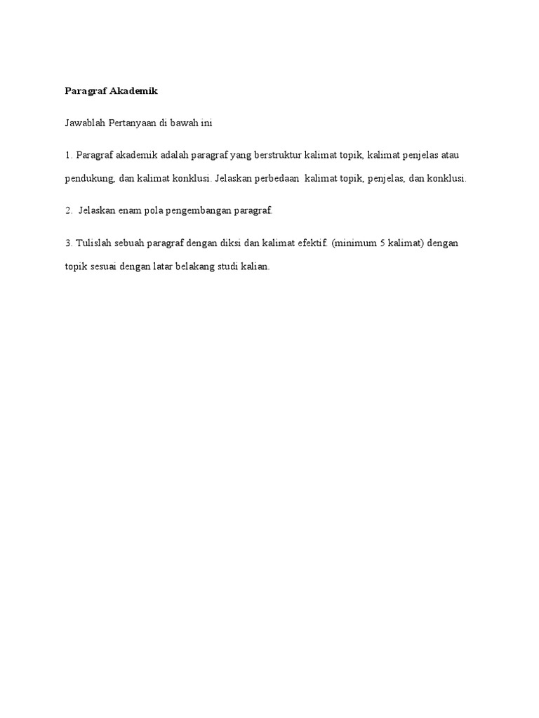 Soal Latihan Paragraf Akademik | PDF