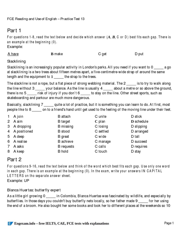 FCE Reading Test 13 | PDF