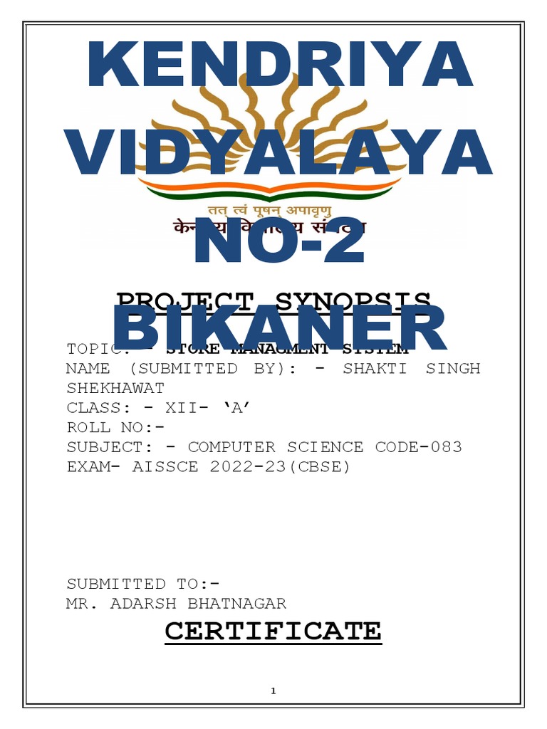 Project Synopsis Pdf Operating System Python Programming Language