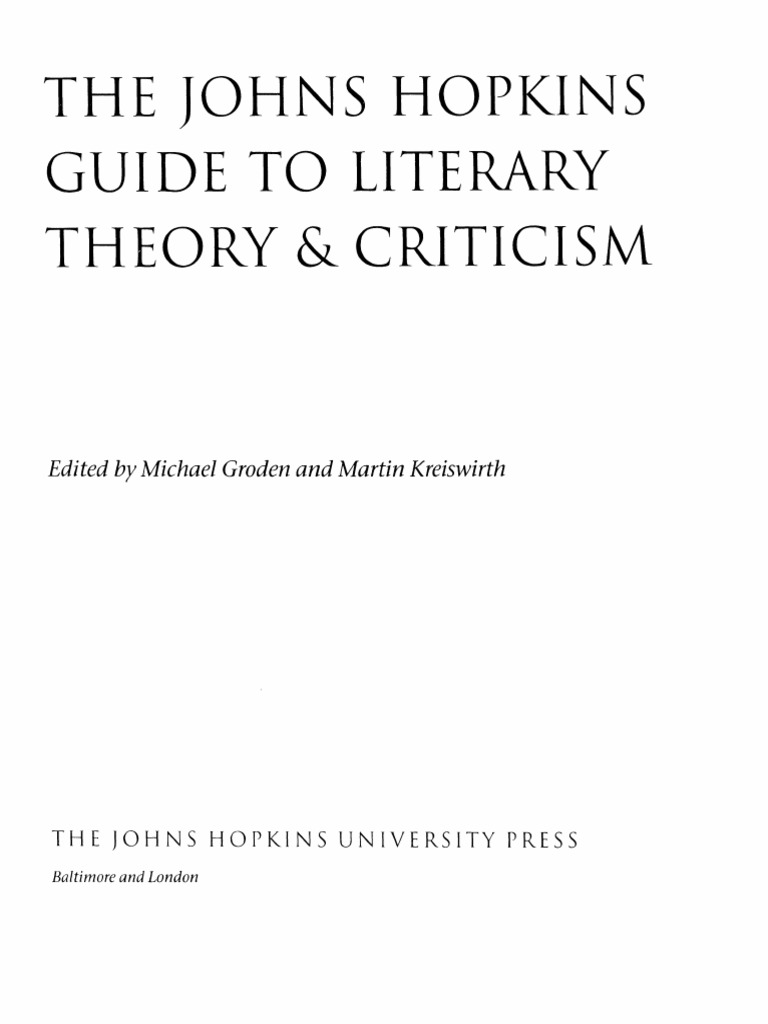 The Johns Hopkins Guide To Literary Theo | PDF