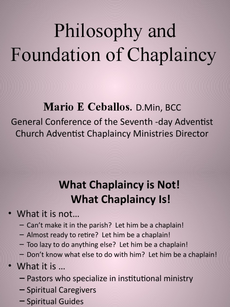 History, Philosophy and Foundation of Chaplaincy-Edited | PDF ...
