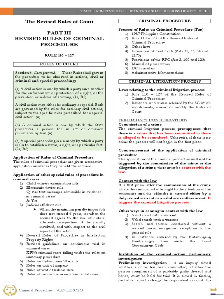 CrimPro (Dean Tan) (2022) | PDF | Jurisdiction | Prosecutor