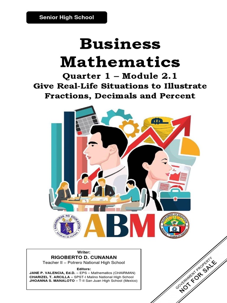 Business Mathematics - Module 2.1 - Give Real Life Situations To ...