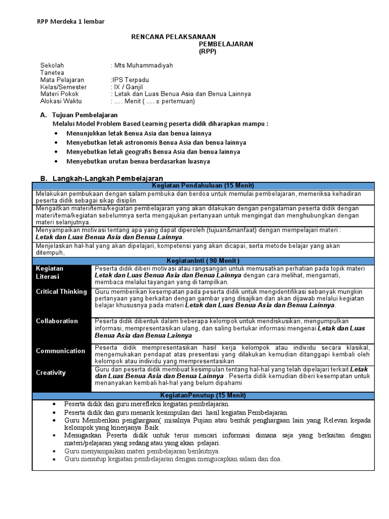 1 RPP IPS KELAS 9 SEM.1 - WWW - Kherysuryawan.id | PDF