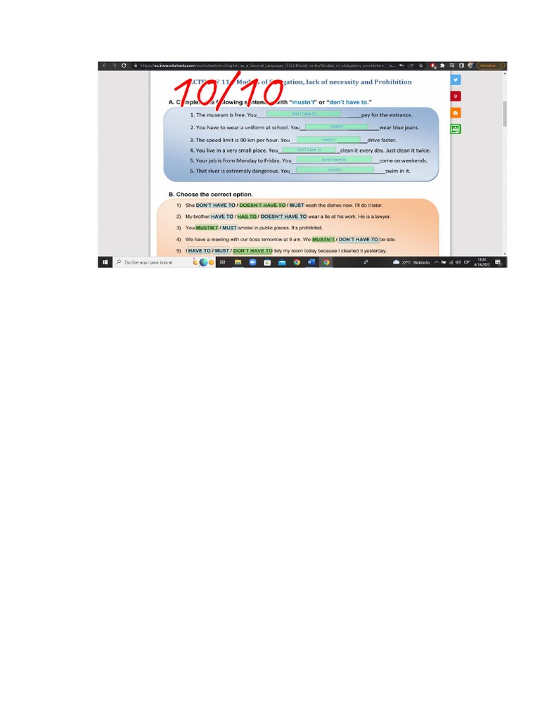 Liveworksheet Modal Verbs | PDF