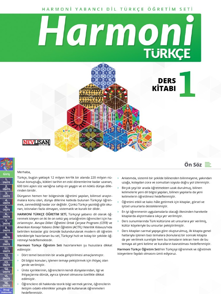 Harmoni Turkce Ders Kitabı-1 | PDF