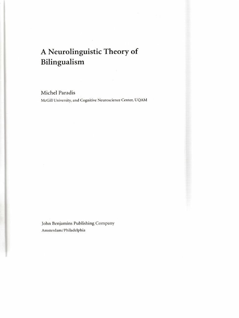 A Neurolinguistic Theory of Bilingualism | PDF