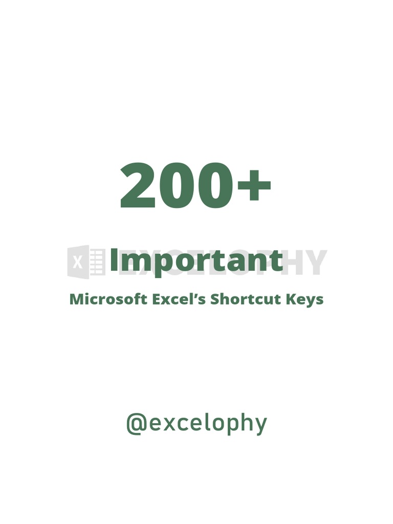 Excelophy 200+ Shortcut Keys 25 | PDF | Microsoft Excel | Ibm Pc ...