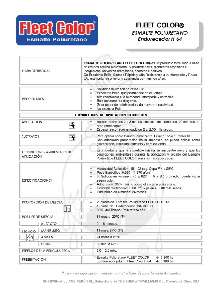 HT Fleet Color Esmalte | PDF | Poliuretano | Materiales