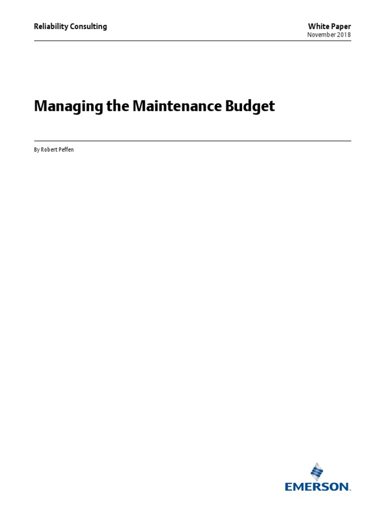 Managing Maintenance Budget | PDF | Reliability Engineering | Budget