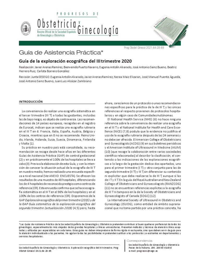 Ecografía 3er Trimestre: Guía 2020 | PDF | El embarazo | Parto