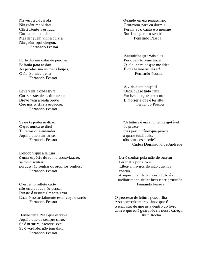 Poemas de Fernando Pessoa | PDF | Amor | Liberdade