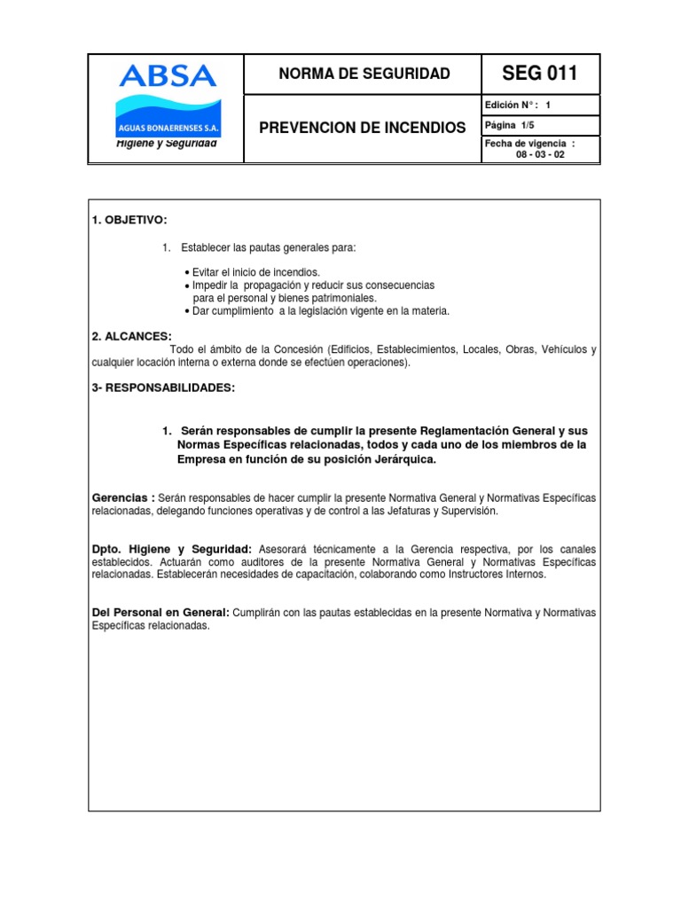 Prevención de Incendios: Normas y Medidas | PDF | Incendios | Naturaleza