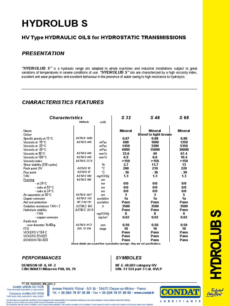 Hydrolub S | PDF