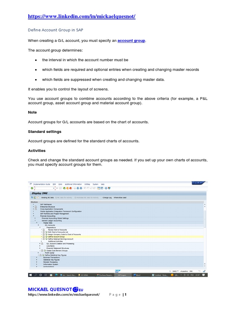 Define Account Group | PDF | Business | Finance & Money Management