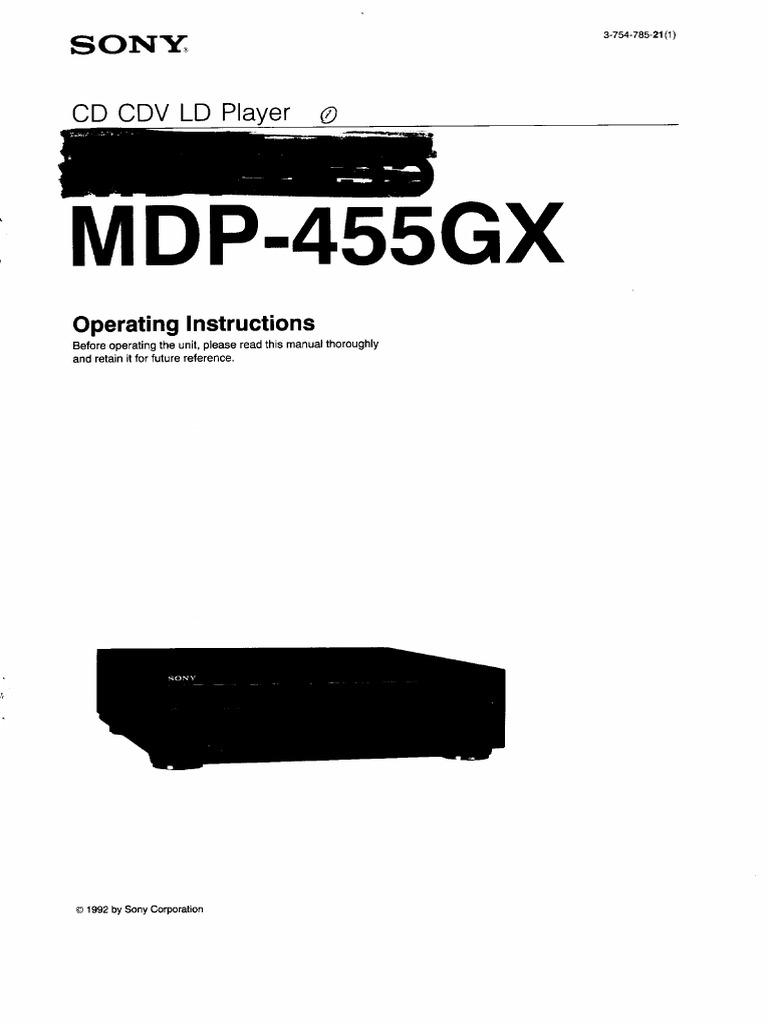 Sony MDP-455 MDP-455GX User - Manual | PDF