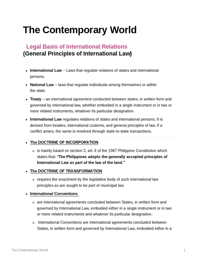 The Contemporary World | PDF