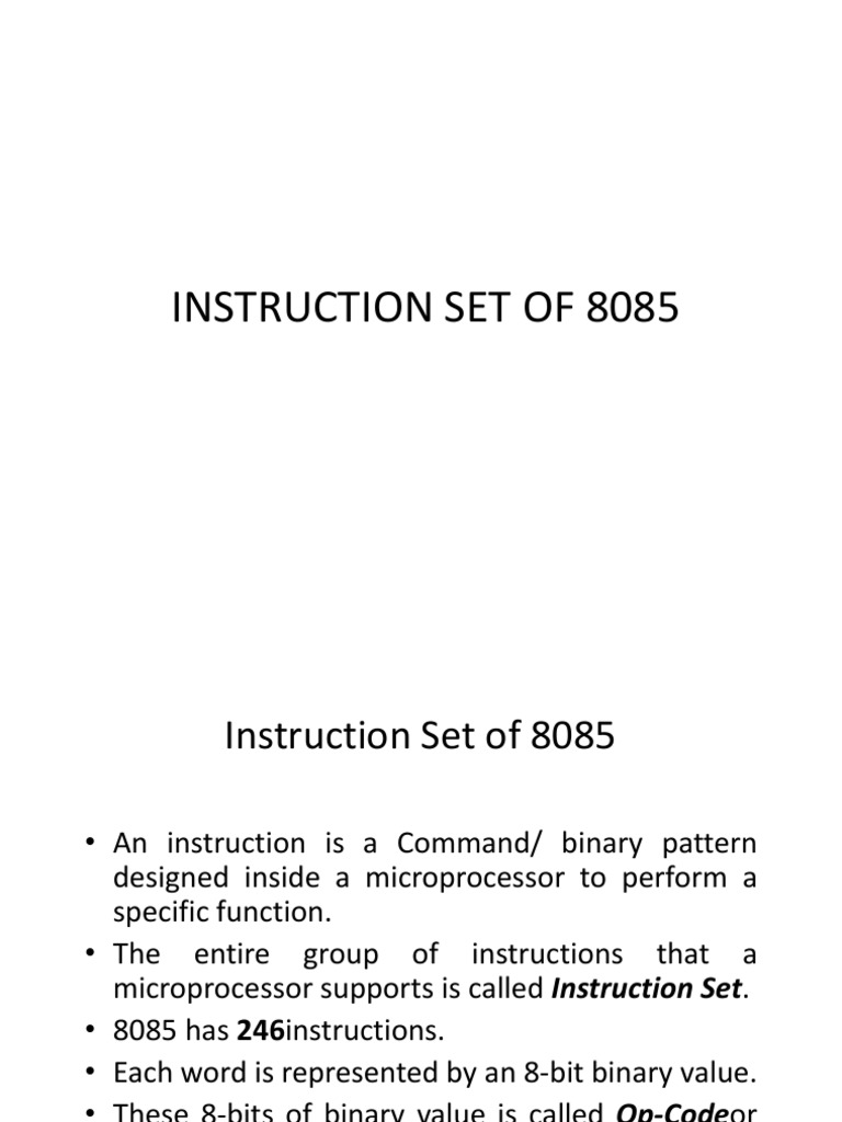 8085 Instruction Set Final Arti | Download Free PDF | Computer Science | Computer Hardware