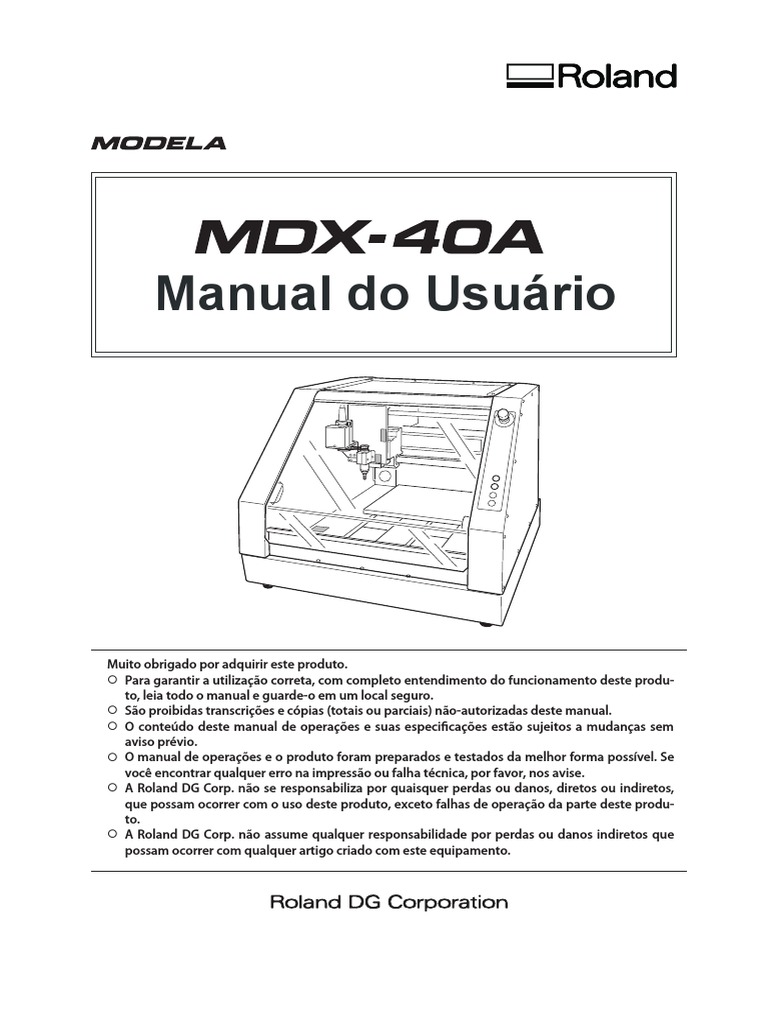 MDX-40A - Manual Do Usuário | PDF | Programas | Eletricidade
