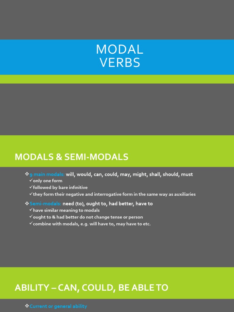 Modals | PDF | Grammar | Linguistics