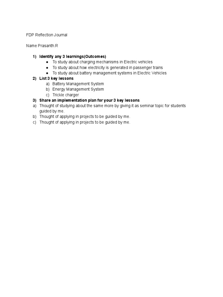 FDP Reflection Journal | PDF