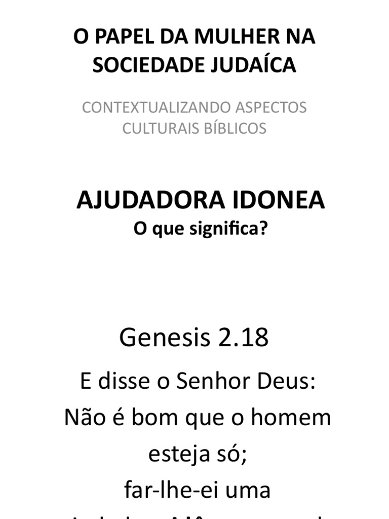 A Mulher como Ajudadora Idônea | PDF | Mulher | Família