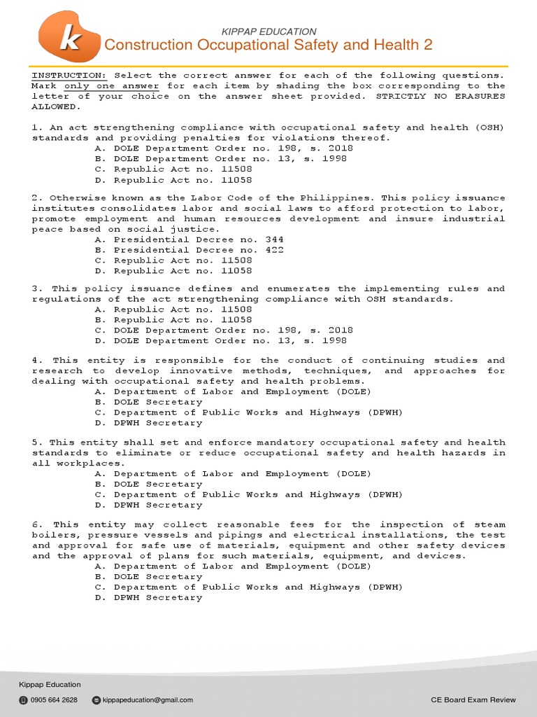 Kippap-Handout-MSTE 41 COSH 2 | PDF | Occupational Safety And Health ...