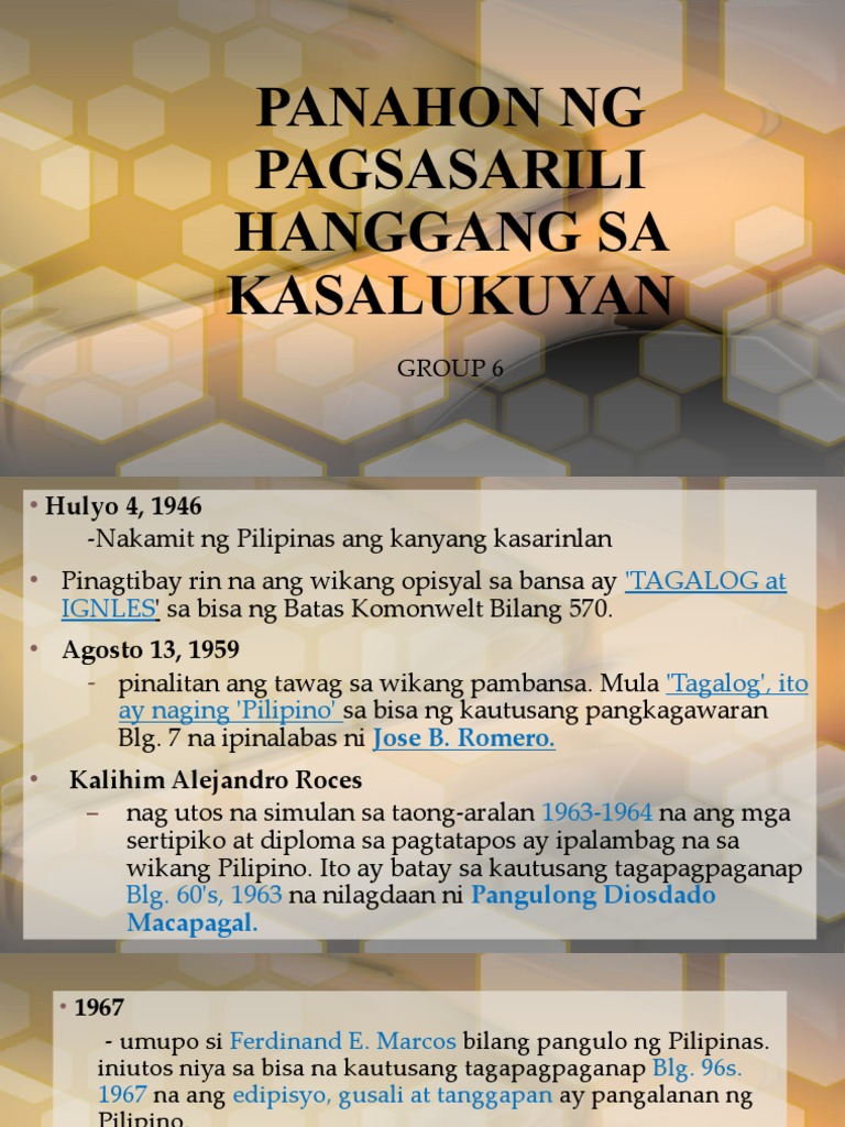 Panahon NG Pagsasarili Hanggang Sa Kasalukuyan | PDF