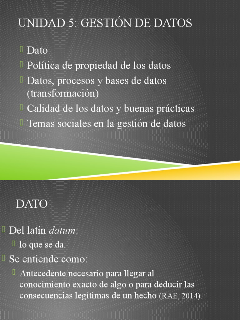 Gestión de Datos y Calidad en SI | PDF | Gestión de la información ...