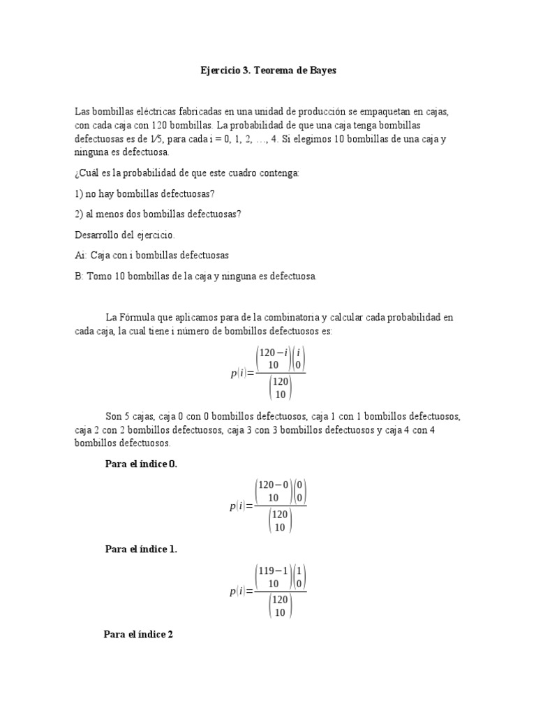 Ejercicio 3 Teorema de Bayes Literal B. | PDF | Matemáticas | Probabilidad