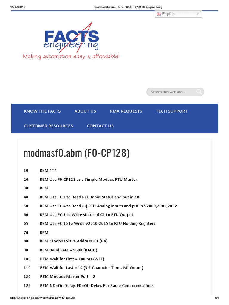 Modmasf0.abm (F0-CP128) - FACTS Engineering | PDF | Computing | Data ...