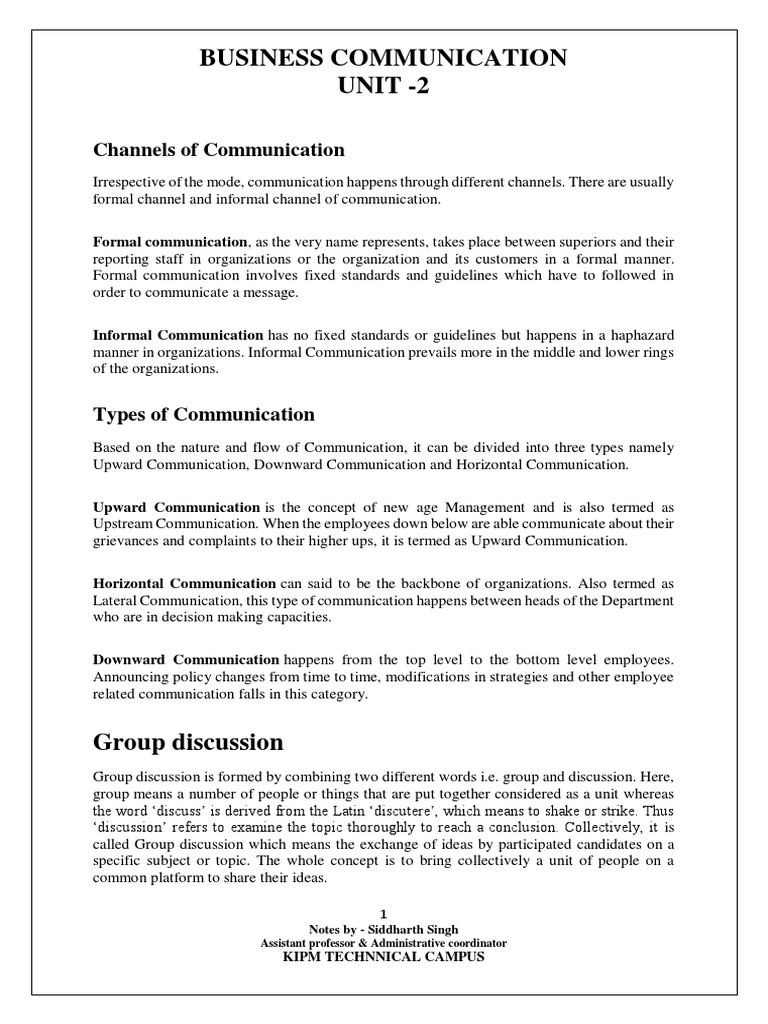 Bba 2ND Year Business Communication Notes | PDF | Communication | Interview