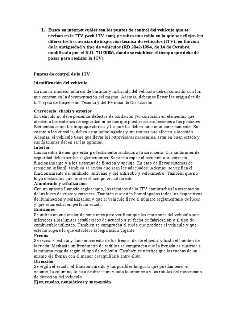 ITV | PDF | Eje | Tecnología de vehículos