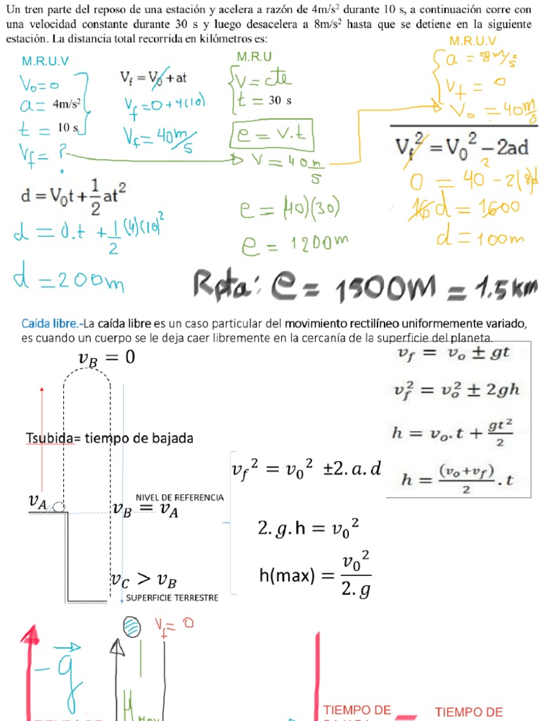 Sesion 5 - APLICACIONES DEL MRUV | PDF