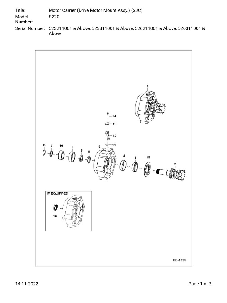 Drive Motor Mount Assembly Parts List | PDF | Equipment | Machines