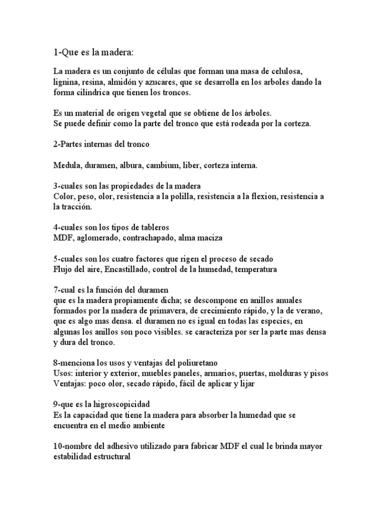 Examen Maderas | PDF | Hogar, jardinería y bricolaje