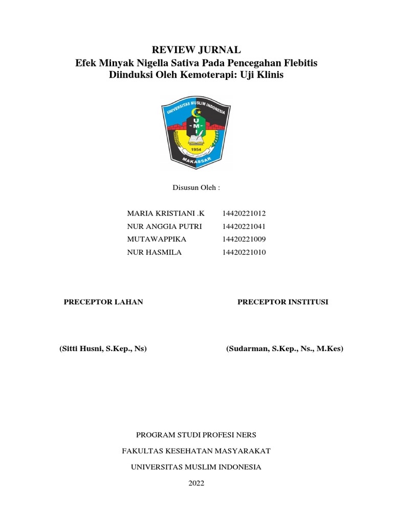 Review Jurnal Flebitis | PDF